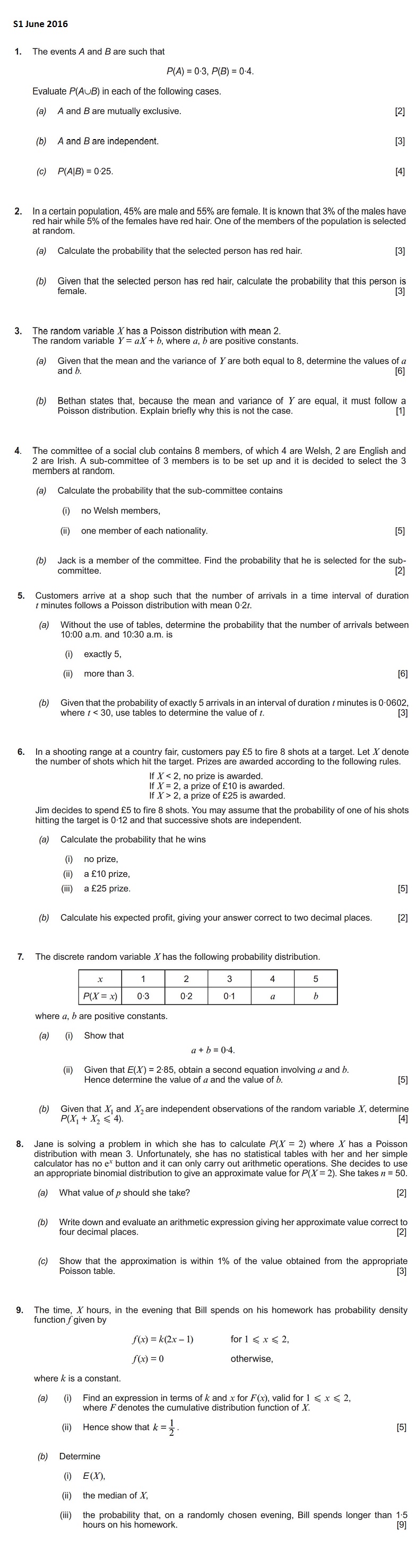 s1 exam paper2016 – Maths Tutor