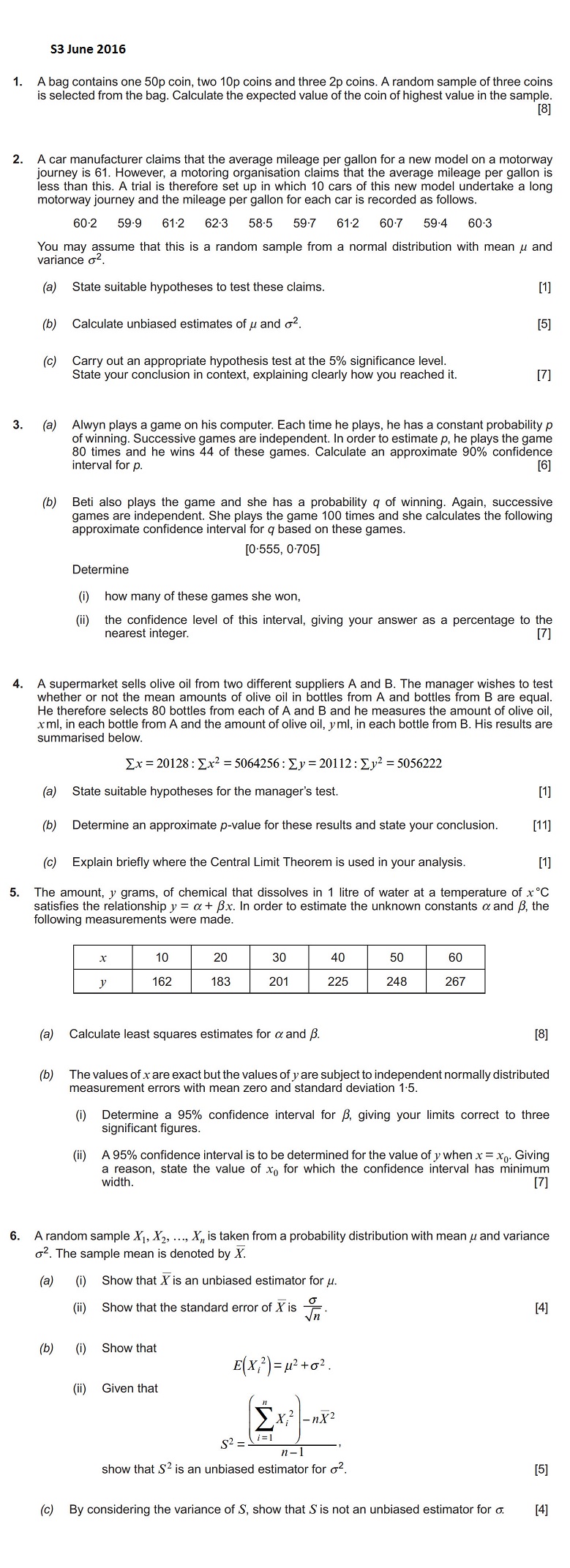 s3 june exam paper – Maths Tutor