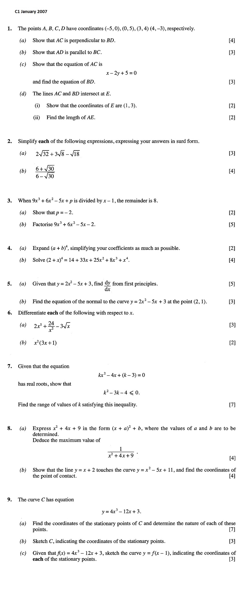 2007 – Maths Tutor